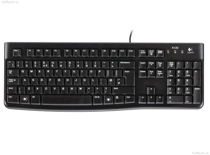920-002641 - Logitech K120, Drátová USB, CZ-SK layout, Čer | Softech.cz